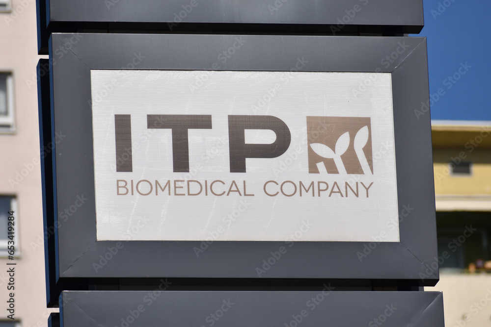 ITP Biomedical company signage at the office building. WARSAW, POLAND - JUNE 12, 2023 Stock ...