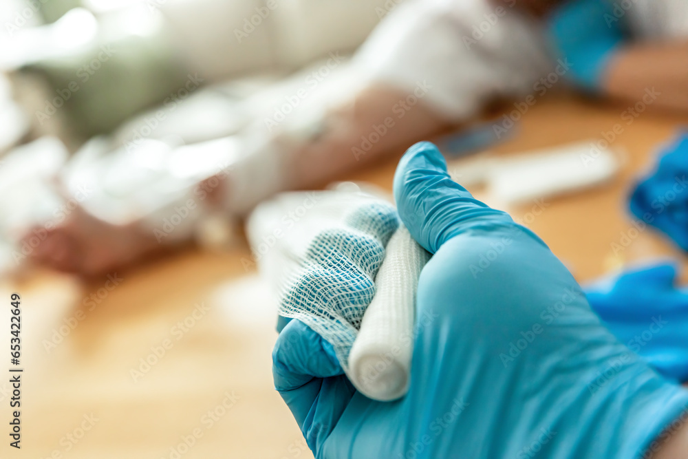 Wound care concept: Symbolizing change of dressing and cleaning and ...