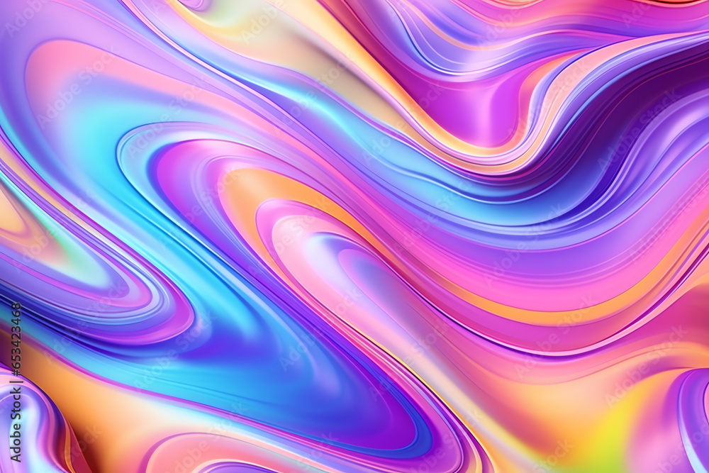 Abstract pastel rainbow trippy background iridescent fluid technology ...