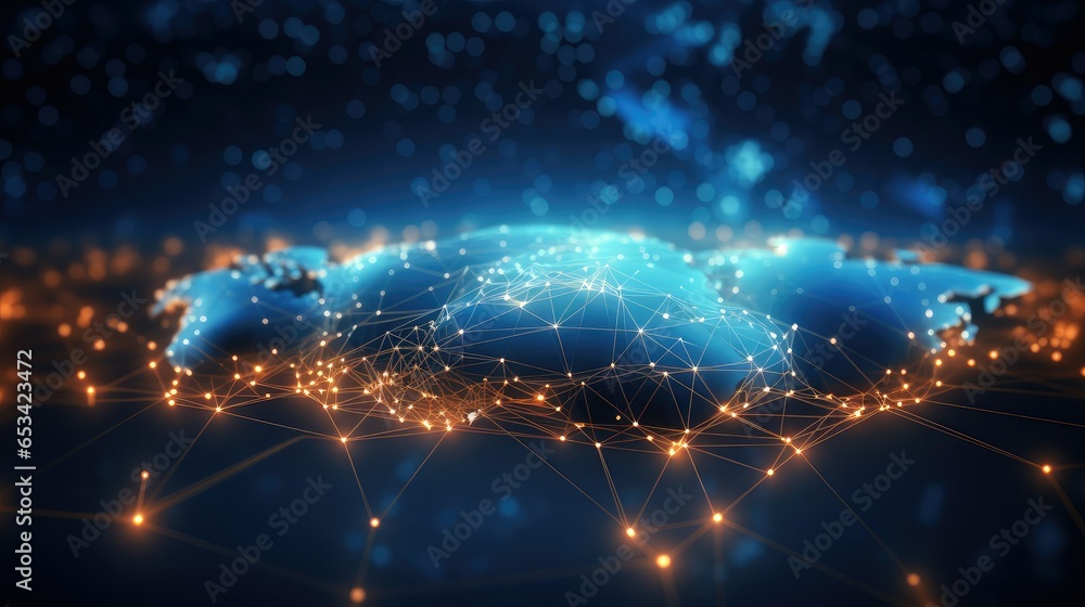system digital data flow illustration business artificial, intelligence ...