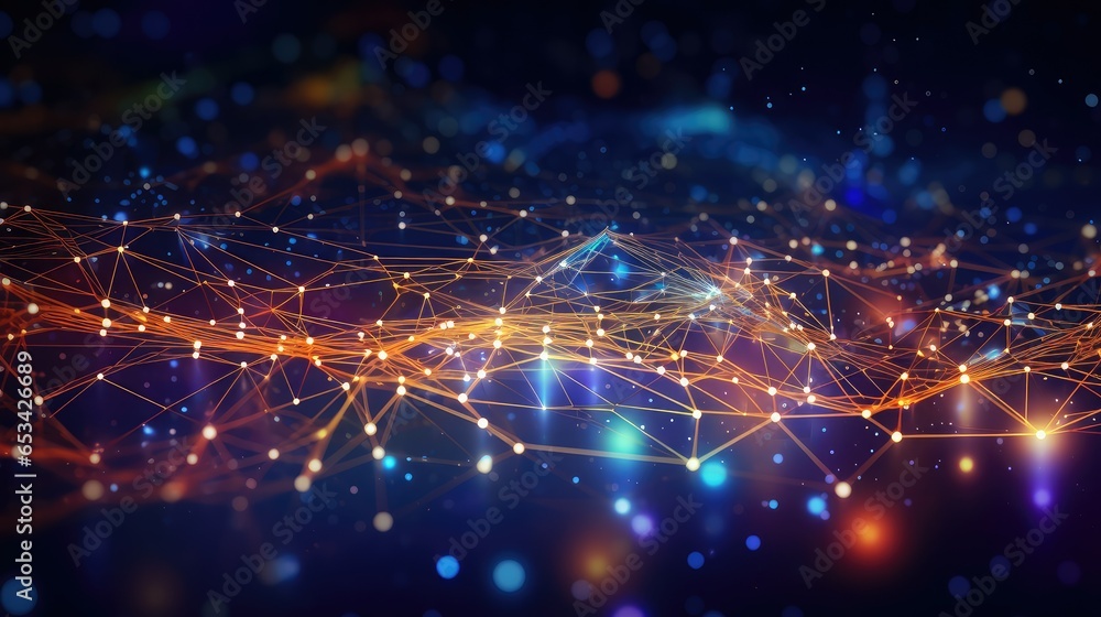 network digital data flow illustration information ai, system business ...