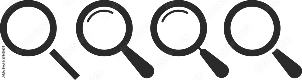 Magnifying glass icon collection. Magnifying sign, or search icon set ...