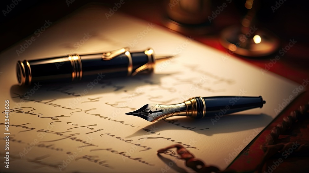 An antique letter, penned in exquisite copperplate script, with a ...