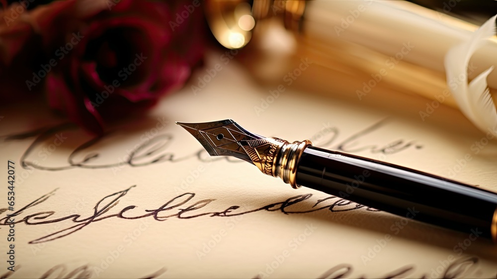 An antique letter, penned in exquisite copperplate script, with a ...