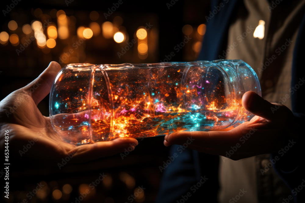 A visualization of cosmic inflation theory, depicting the rapid ...