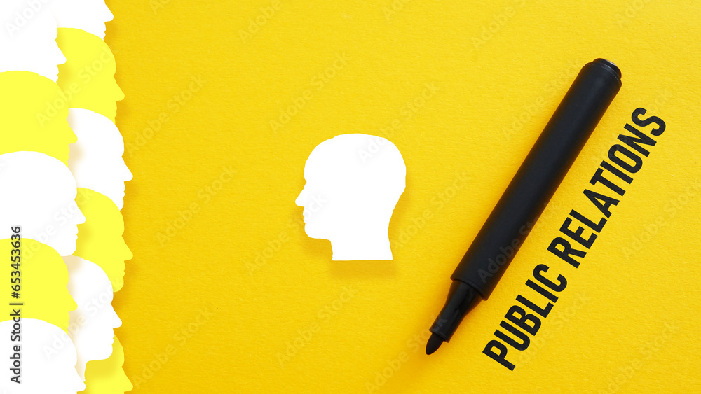 Poster Public relations are shown using the text and pictures of people ...
