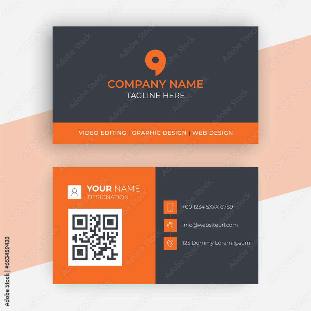 modern corporate visiting card or business card design template in ...