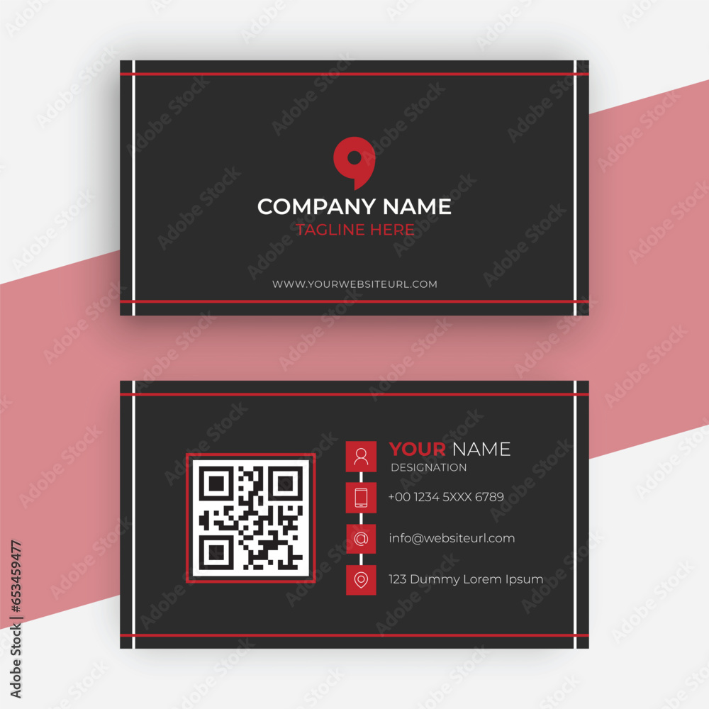 professional red color corporate visiting card or business card design ...