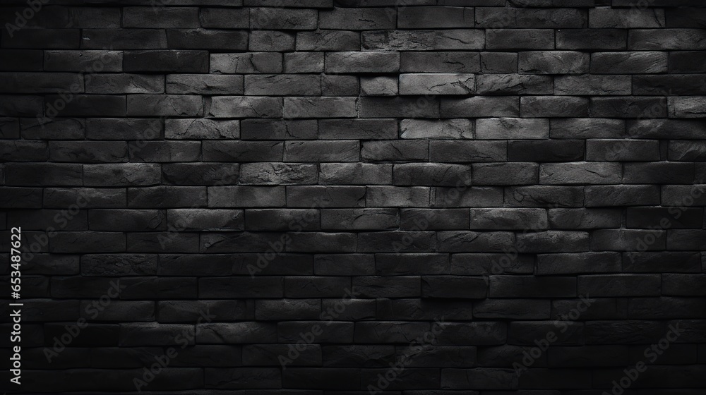 Black Brick Wall Texture Background Ai Generated Image Stock