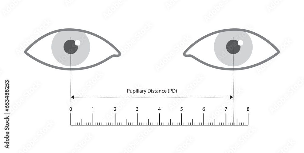 Pupillary distance measurement in cm ruler template Eye frame glasses ...