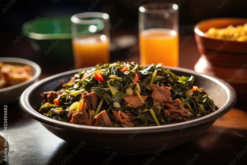 Showcasing the vibrant colors of a classic Ethiopian dish, the shot ...