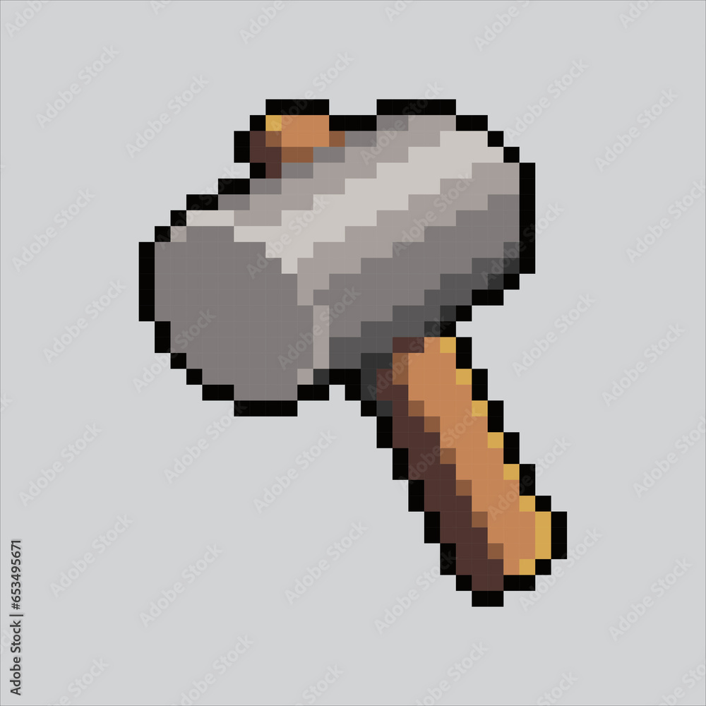 Pixel art hammer. Pixelated Hammer. Hammer icons background pixelated ...