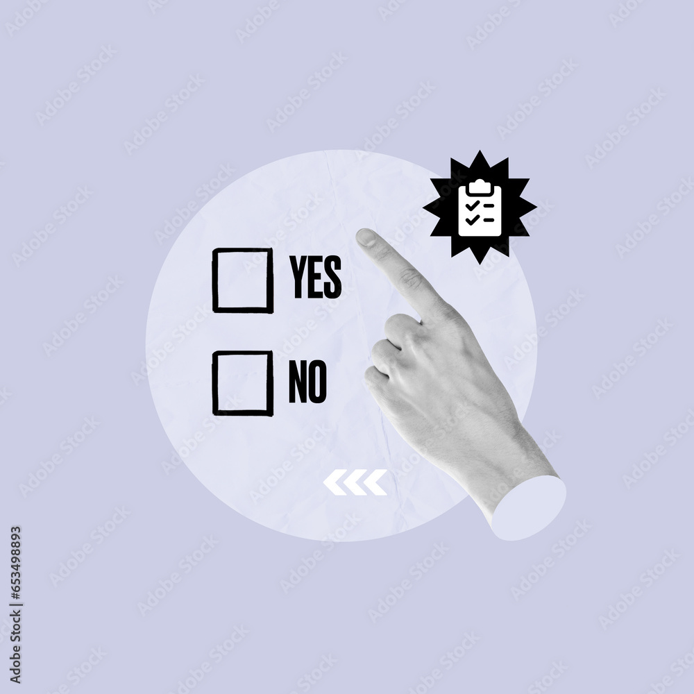 checklist, yes or no decision, answer choice, survey, solving survey ...