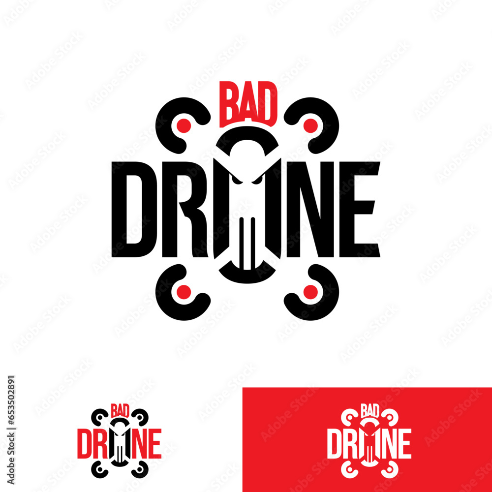 Bad Drone symbol, with a skull like shape in negative space. Stock ...
