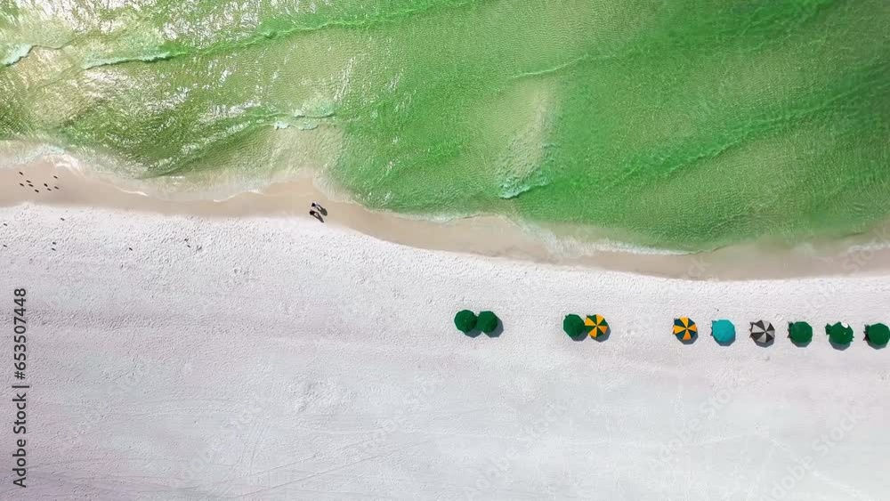 Destin Florida panning left straight down aerial drone shot of the ...