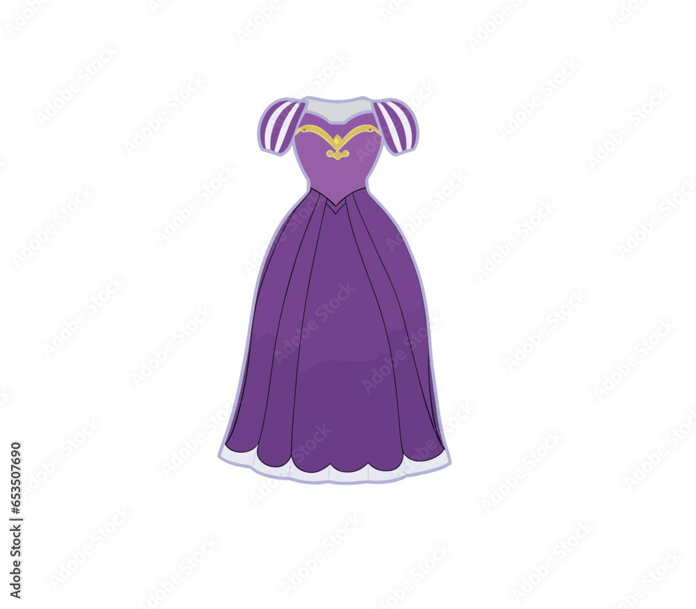 Princess Dress illustration vector cartoon PNG image Stock Vector ...