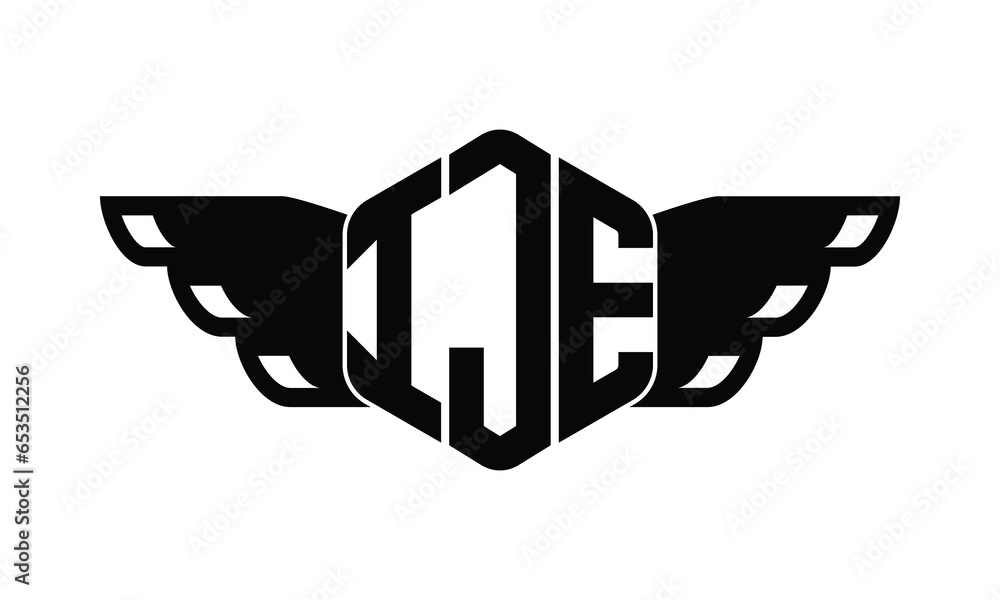 IJE three-letter butterfly iconic logo design vector template | polygon ...