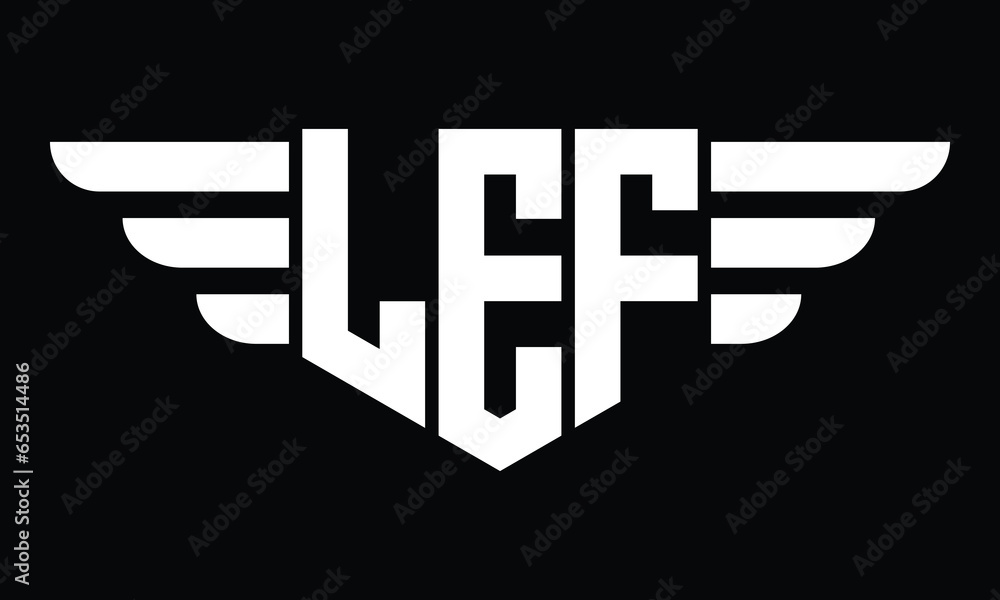 LEF three letter logo, creative wings shape logo design vector template ...