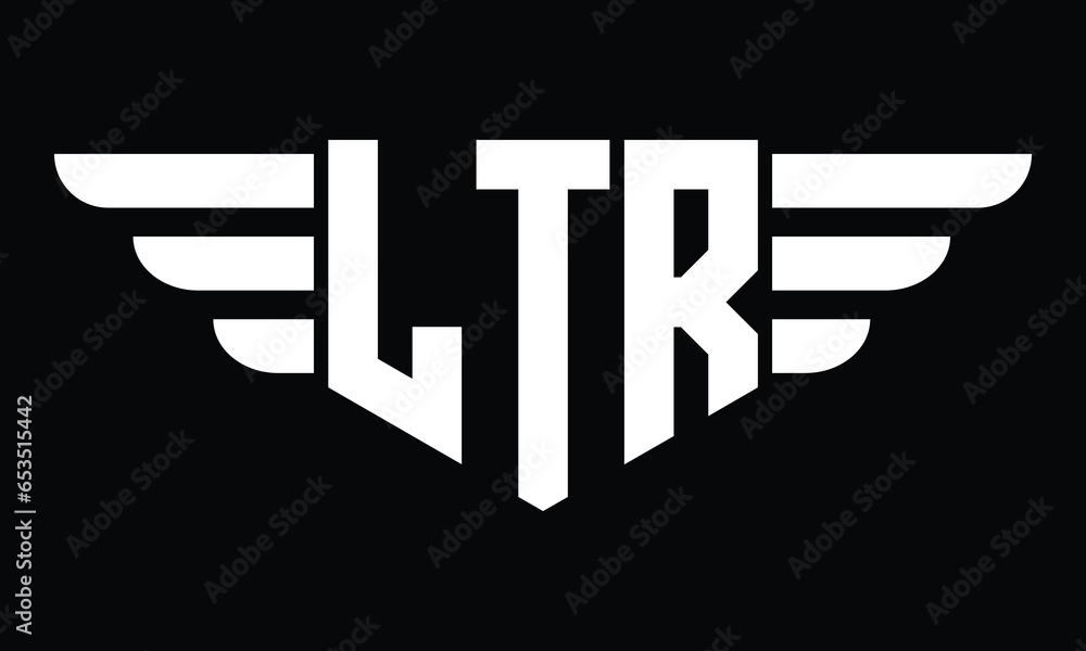 LTR three letter logo, creative wings shape logo design vector template ...