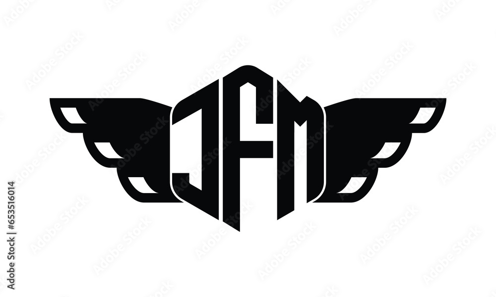 JFM three-letter butterfly iconic logo design vector template | polygon ...