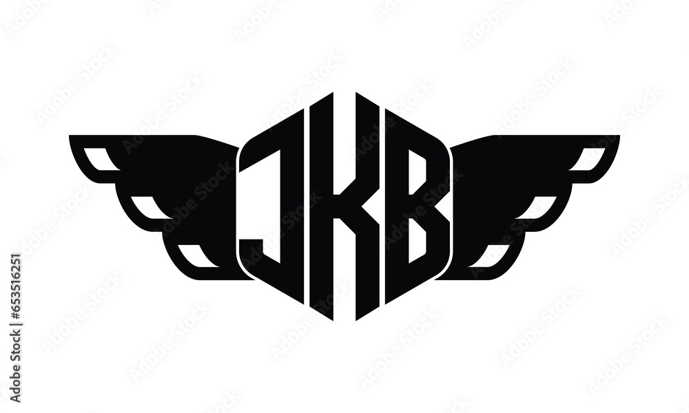 JKB three-letter butterfly iconic logo design vector template | polygon ...