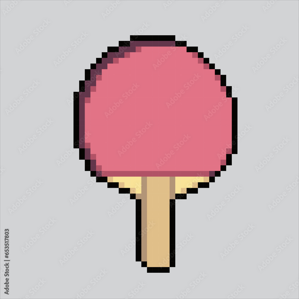 Pixel art illustration Ping pong paddle. Pixelated Ping Pong Paddle ...