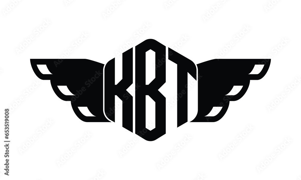 KBT three-letter butterfly iconic logo design vector template | polygon ...