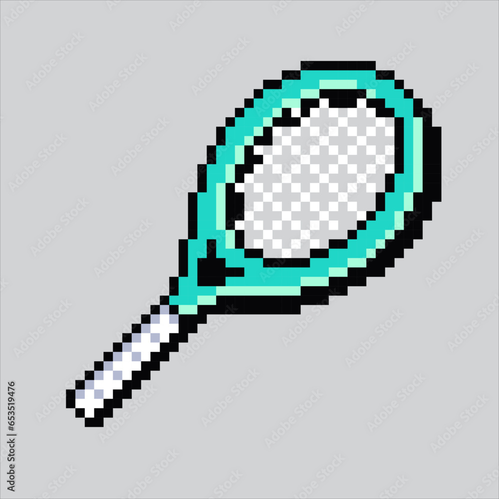 Pixel art illustration Racket. Pixelated Tennis Racket. Sports Tennis ...
