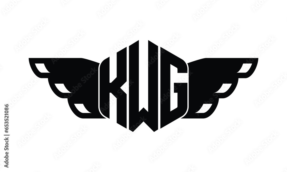 KWG three-letter butterfly iconic logo design vector template | polygon ...