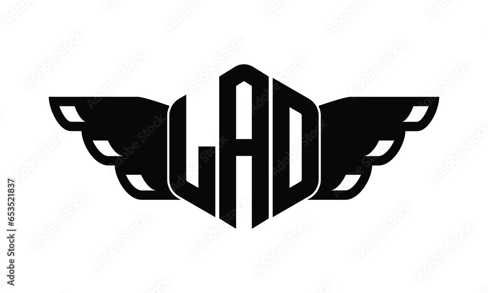 LAO three-letter butterfly iconic logo design vector template | polygon ...
