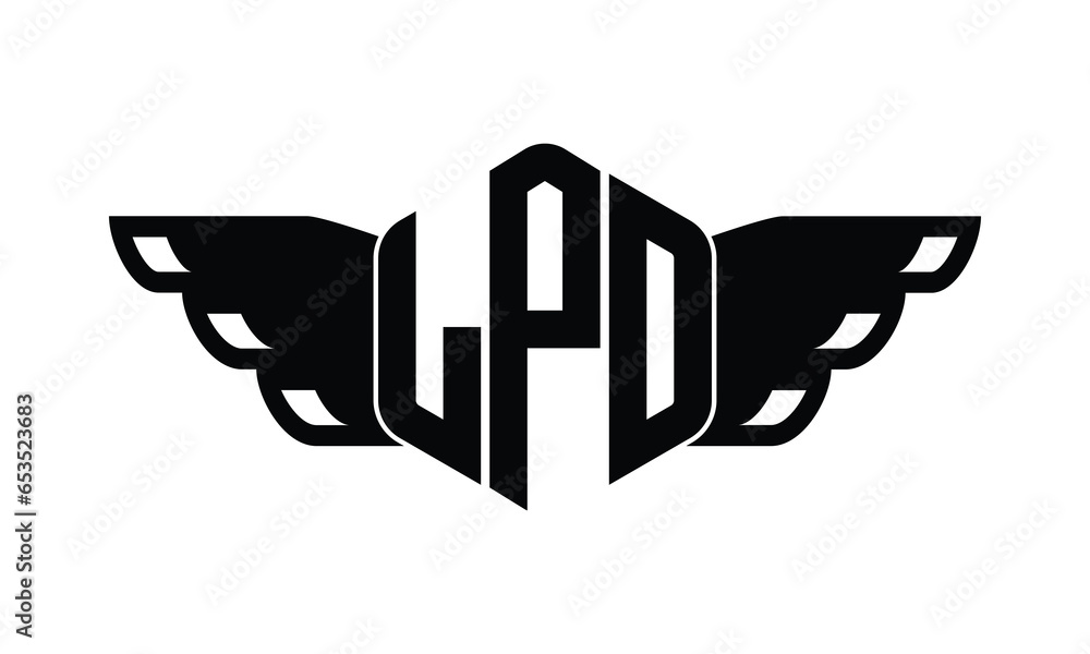 LPO three-letter butterfly iconic logo design vector template | polygon ...
