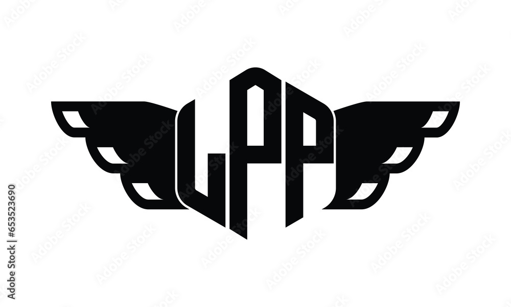 LPP three-letter butterfly iconic logo design vector template | polygon ...
