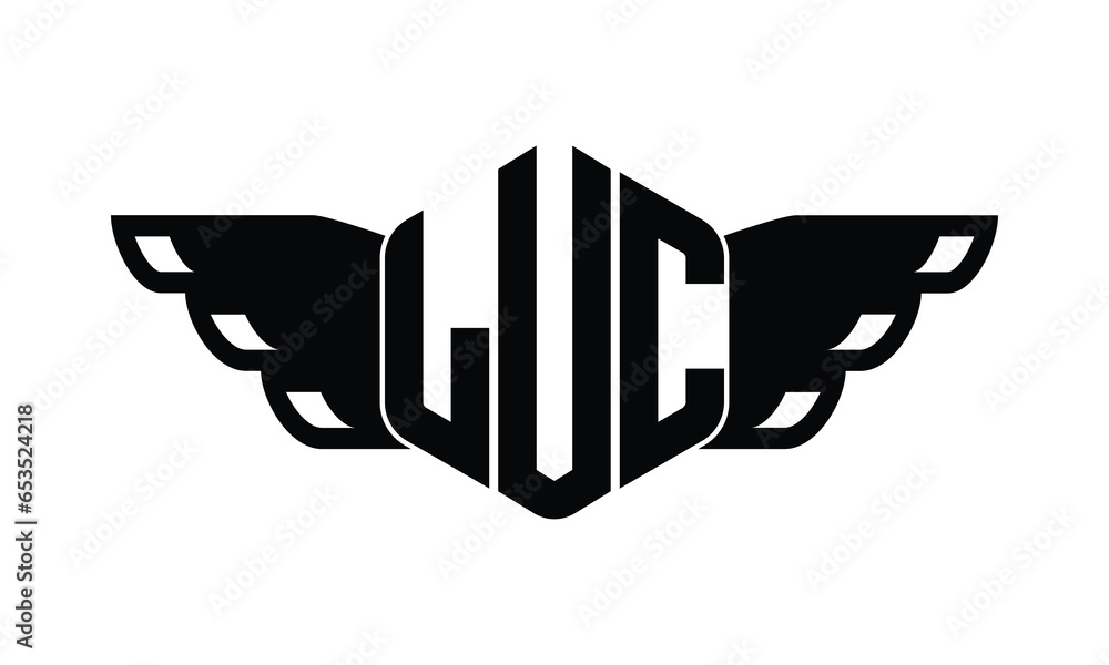 LUC three-letter butterfly iconic logo design vector template | polygon ...