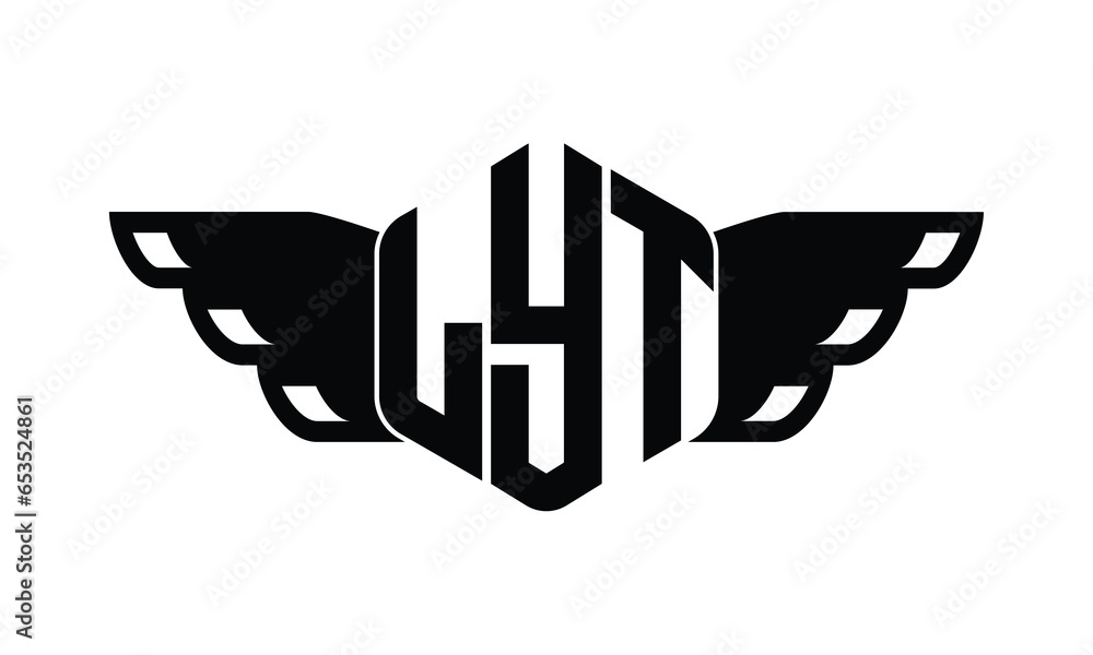 LYT three-letter butterfly iconic logo design vector template | polygon ...