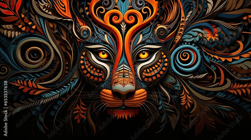 Illustration of wild animals in African style. Explore the traditional ...