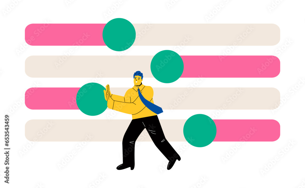 Business Man User Customize Settings System Adjust Control Panel Concept Of Custom Settings