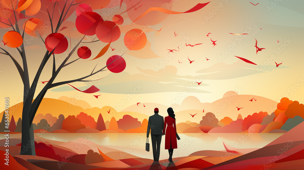 Character illustration of a couple , Depicting HIV/AIDS awareness and ...