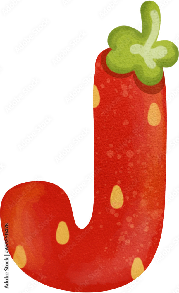 Strawberry alphabet letter A-Z PNG paper texture Stock Illustration ...