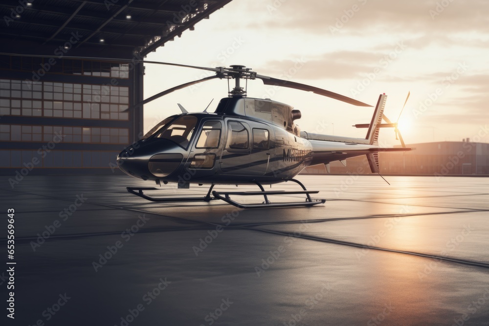 Luxury luxurious business helicopter private heli chopper on landing ...