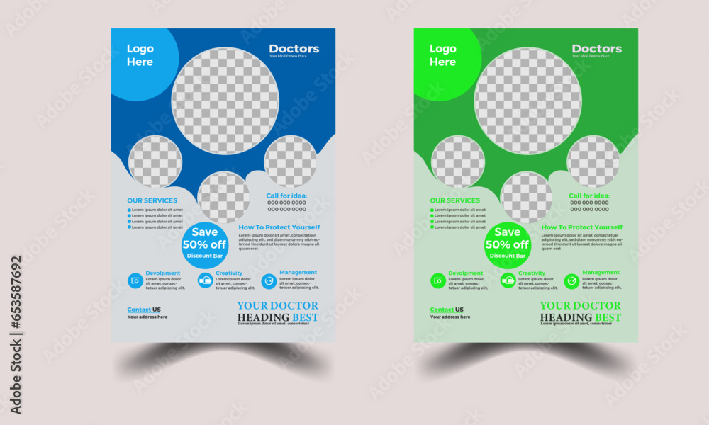 Flyer layout with bundle of templates of a4.Modern color, design and ...