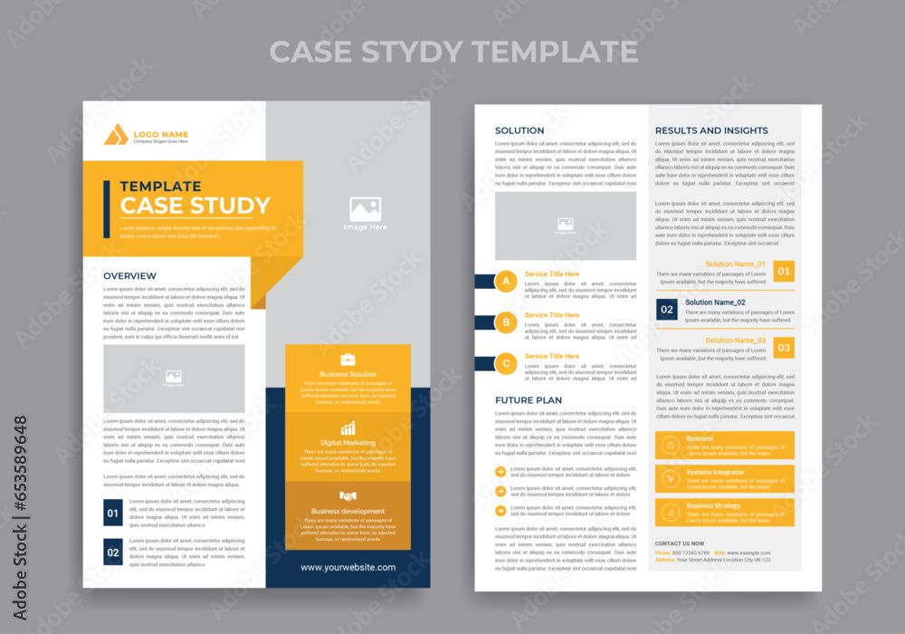 Business Case Study Template Design Stock Vector | Adobe Stock