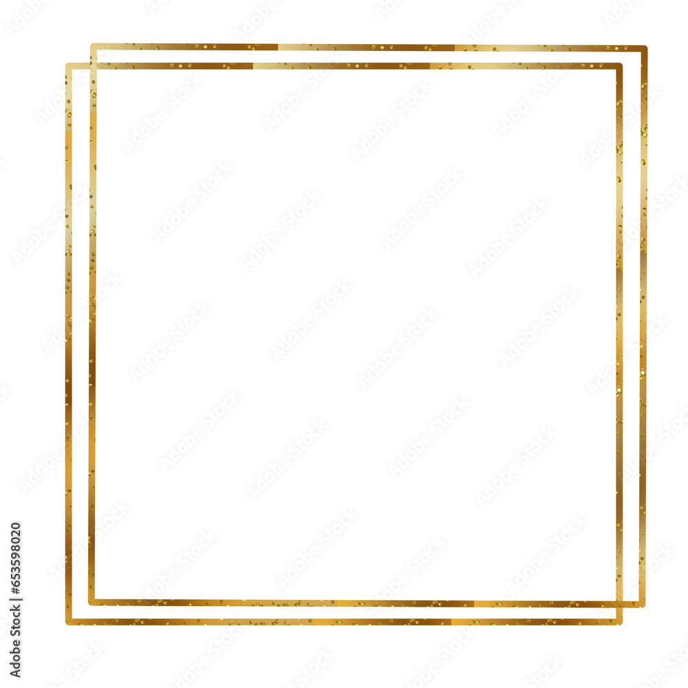 Metallic gold glitter square frame overlay Stock Illustration | Adobe Stock