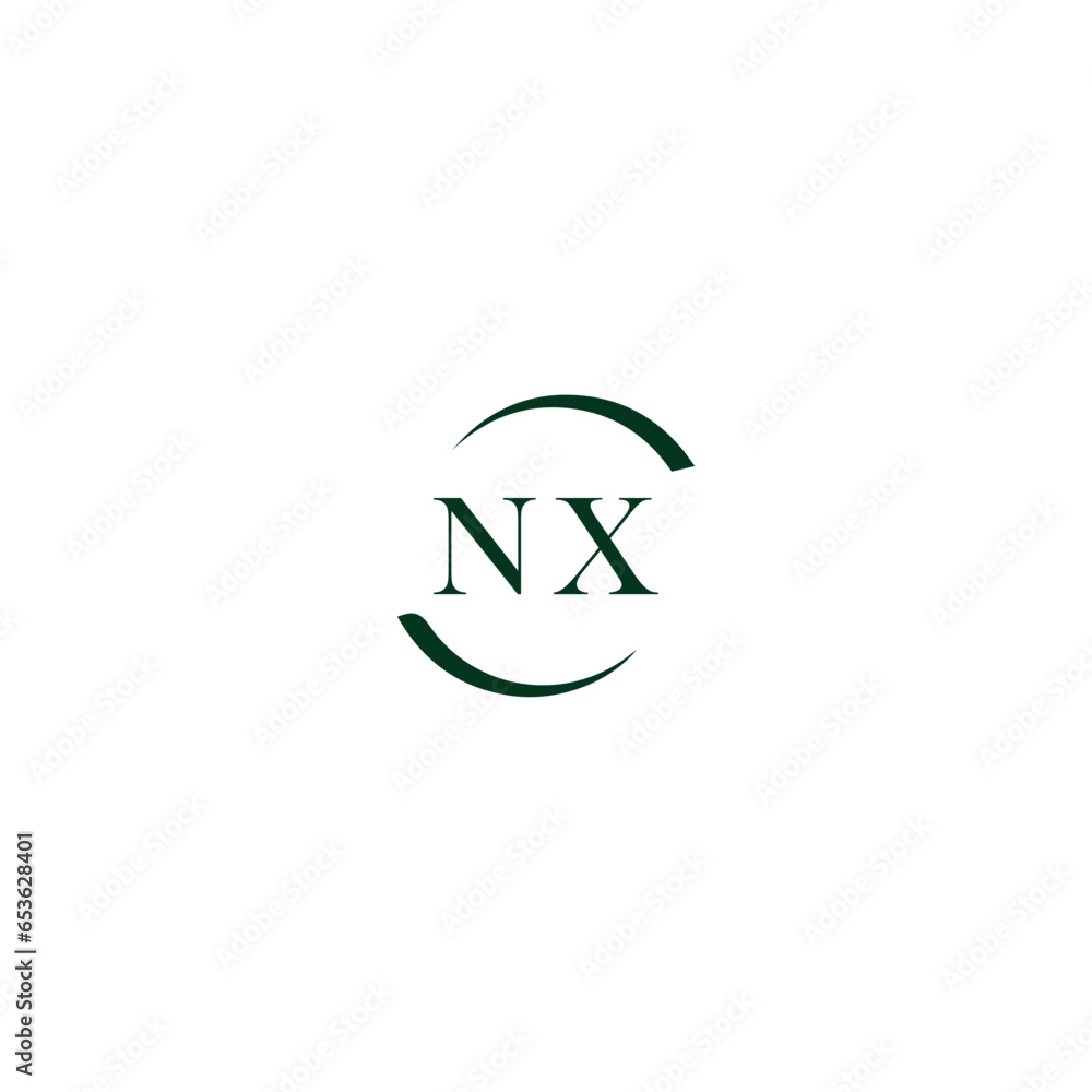 NX letter logo design in six style. NX polygon, circle, triangle ...