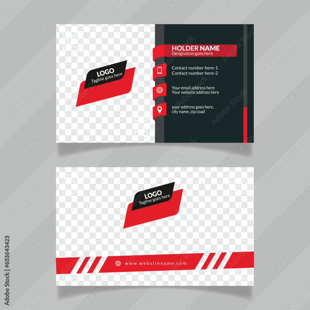 Printable and double sided office stationery or visiting card design ...