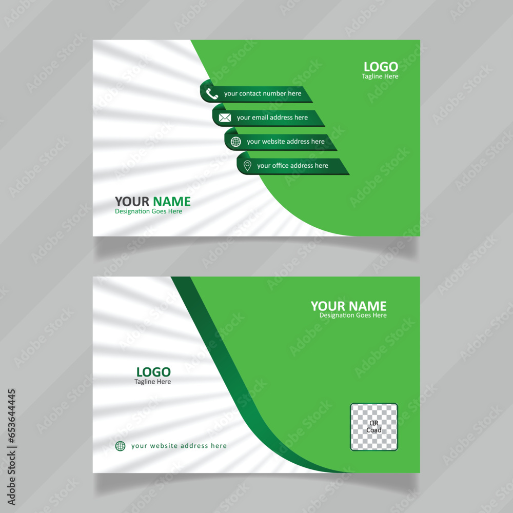 Simple and creative business card design mockup. Vector template or ...
