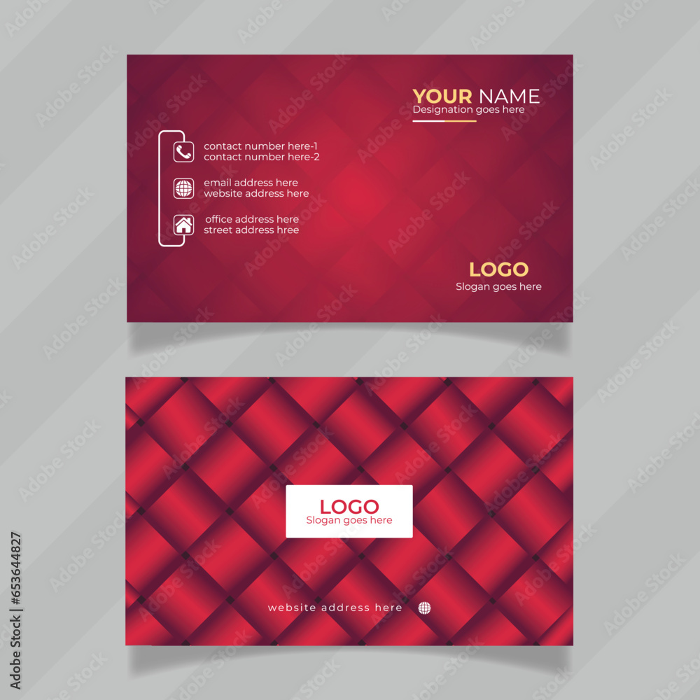 Unique and luxury design concept for personal identity card. Red and ...