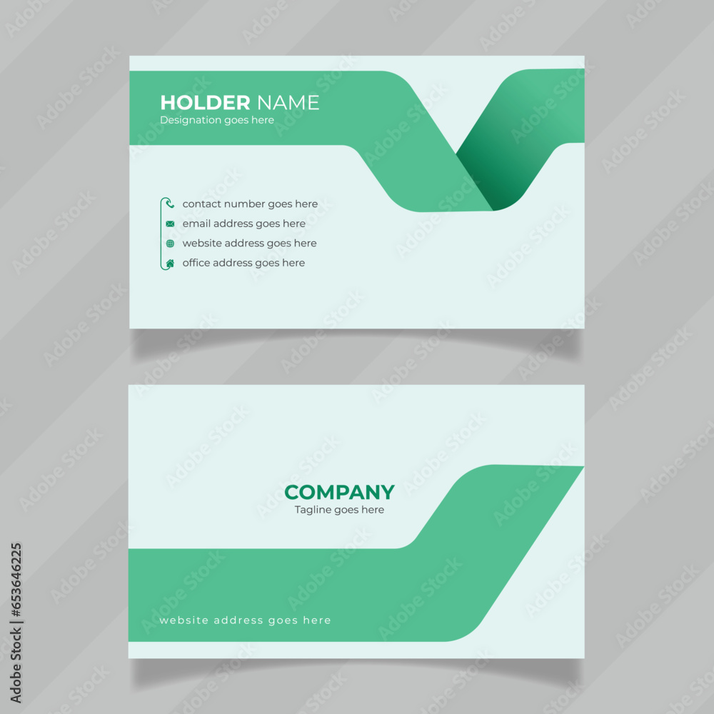 Minimal and vector design presentation for business card. Horizontal ...