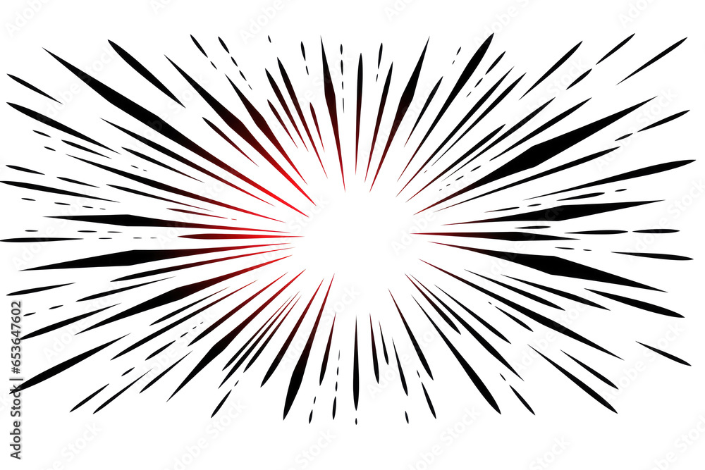 These comic action lines are a vector isolated illustration featuring ...