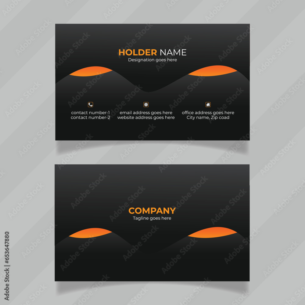Double sided minimal design presentation for personal identity card or ...