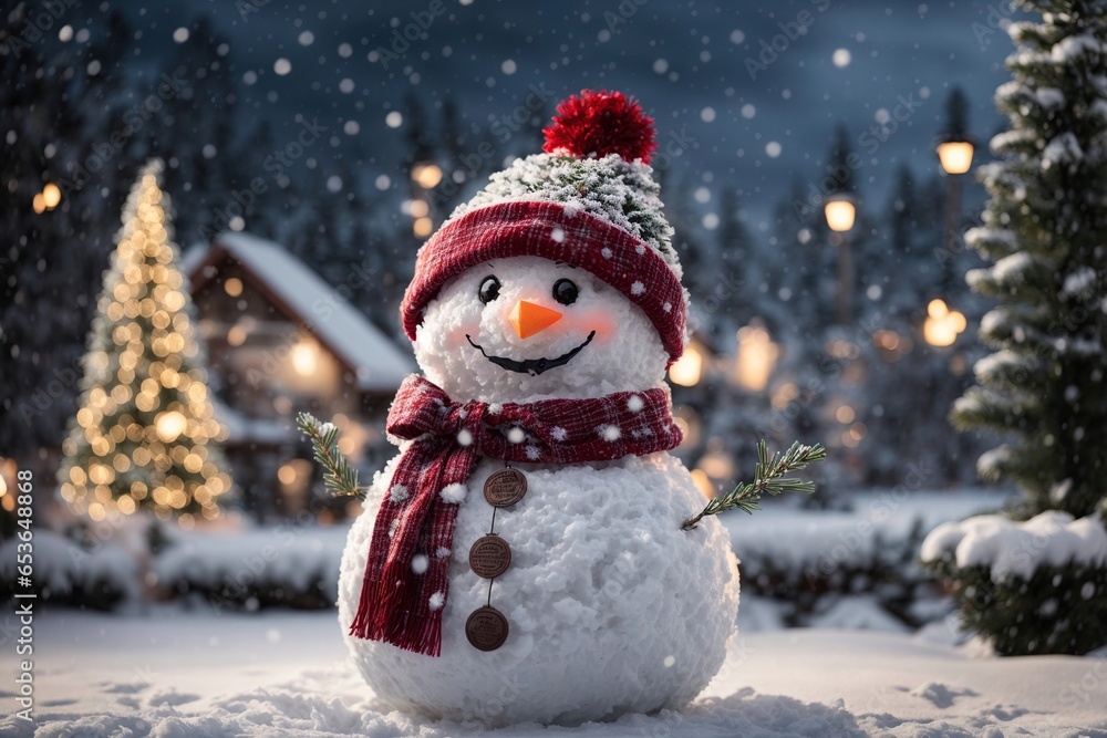 As the snow falls gently around him, a jolly snowman comes to life in a ...